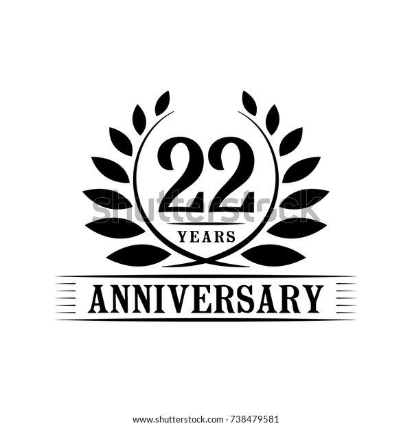 22 Years Anniversary Logo Template Stock Vector (Royalty Free) 738479581