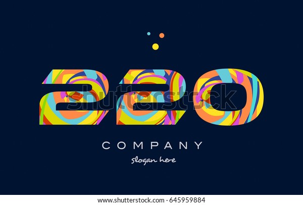 220 Number Digit Numeral Logo Colored: vector de stock (libre de ...
