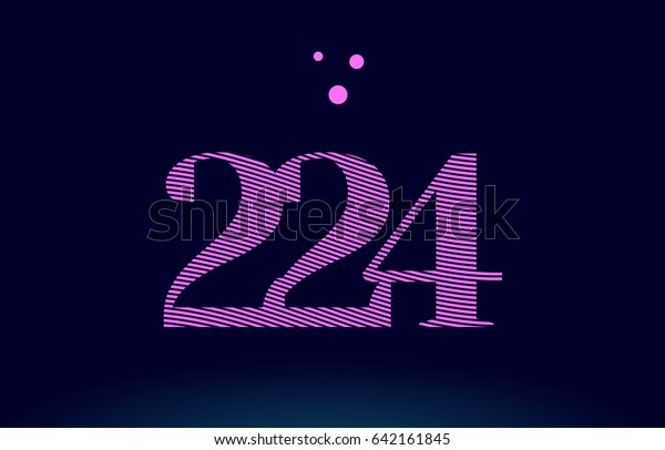 224 Number Digit Logo Pink Line Stock Vector (Royalty Free) 642161845 ...