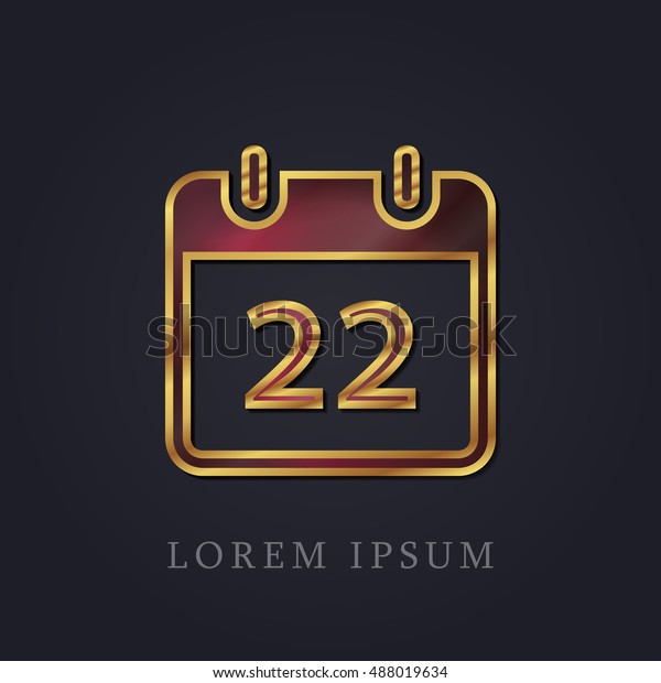 22nd Calendar Red Ruby Golden Frame Stock Vector (Royalty Free ...