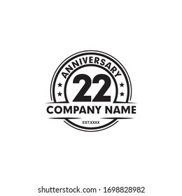 22nd Year Anniversary Logo Design Vector Stock Vector (Royalty Free ...