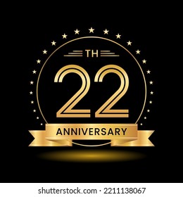 22th Anniversary Perfect Template Design Anniversary Stock Vector ...