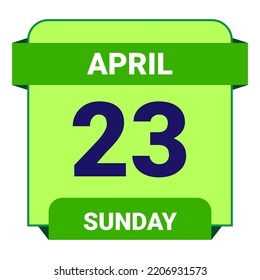 23 April Sunday Date Template Useful Stock Vector (Royalty Free ...