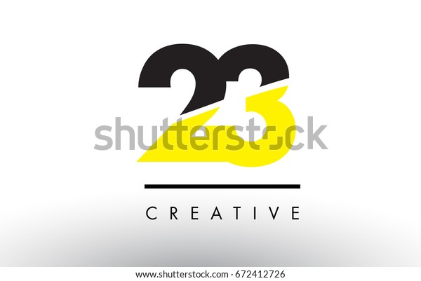 23 Black Yellow Number Logo Design Stock Vector (Royalty Free) 672412726