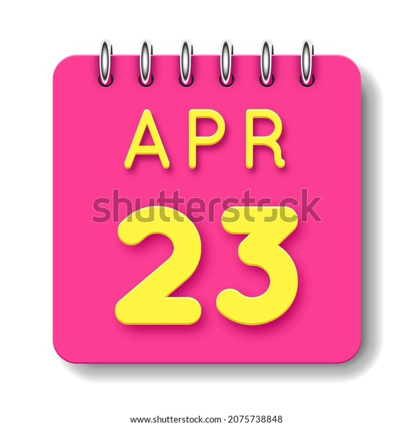 23 Day Month 23 April Cute Stock Vector (Royalty Free) 2075738848