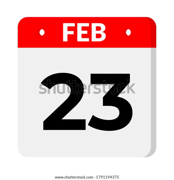 23 February Calendar Icon Vector Illustration Stock Vector (Royalty ...