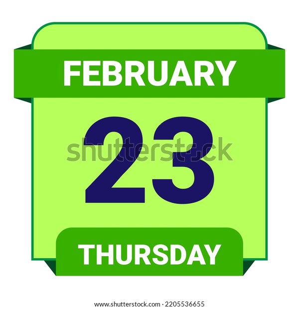 23 February Thursday Date Template Useful Stock Vector (Royalty Free ...