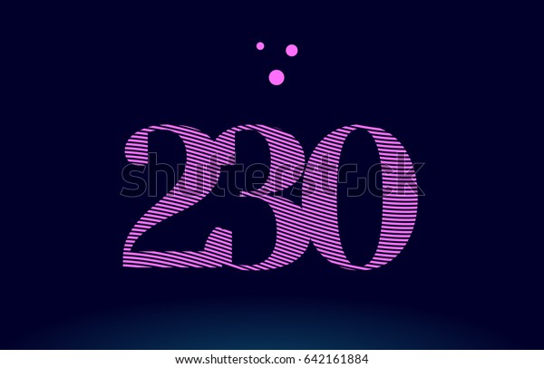 230 Number Digit Logo Pink Line Stock Vector (Royalty Free) 642161884 ...