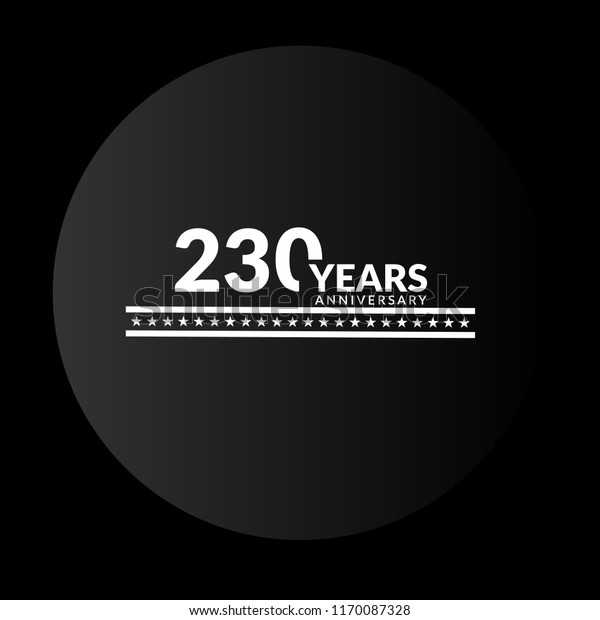 230 Years Anniversary Celebration Simple Logo Stock Vector (Royalty ...
