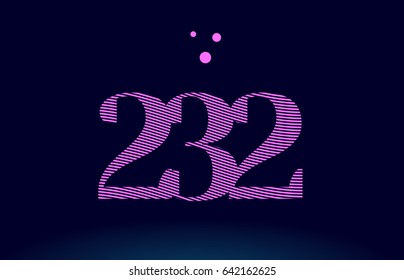 232 Number Digit Logo Pink Line Stock Vector (Royalty Free) 642162625 ...