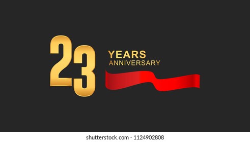 23rd Anniversary Design Logotype Golden Color Stock Vector (Royalty ...