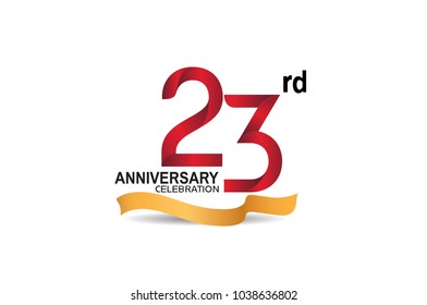 23rd Anniversary Design Logotype Red Color: vector de stock (libre de ...
