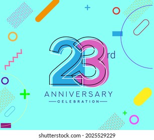 23rd Anniversary Logo Vector Design Birthday Stock Vector (Royalty Free ...