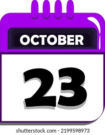 23rd October Calendar Date Number Twenty Stock Vector (Royalty Free ...