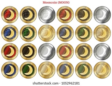 Cartoon Set 3d Metallic Coins Vector: vector de stock (libre de ...
