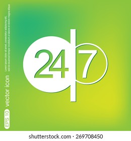 24 7 Icon Open 24 Hours Stock Vector (Royalty Free) 269708450 ...