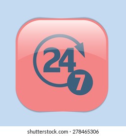 Concepto de servicio 24-7. Vector de: vector de stock (libre de ...