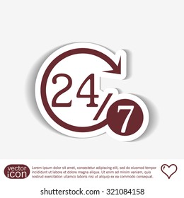 24 7 Icon Open 24 Hours Stock Vector (Royalty Free) 284267981