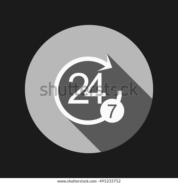 24 7 Icon Open 24 Hours Stock Vector (Royalty Free) 495233752 ...
