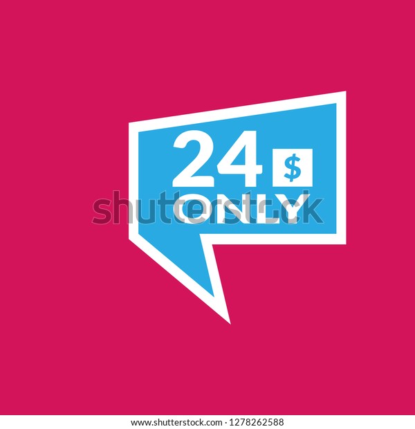 24 Dollars Only Emblem Label Badgesticker Stock Vector (Royalty Free ...