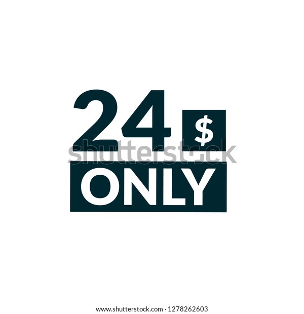 24 Dollars Only Emblem Label Badgesticker Stock Vector (Royalty Free ...