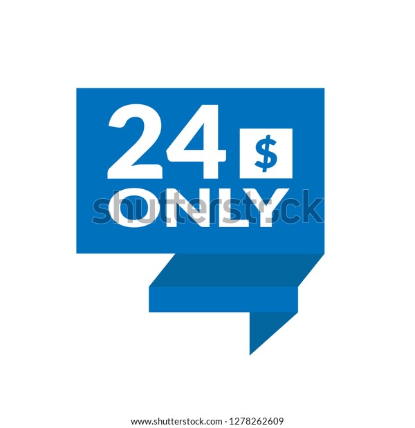 24 Dollars Only Emblem Label Badgesticker Stock Vector (Royalty Free ...