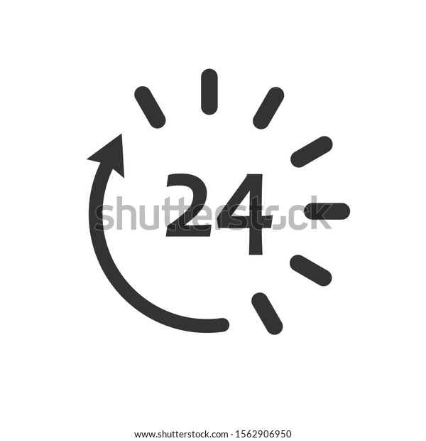 24 Hour Circle Arrow Servise Icon Stock Vector (Royalty Free ...