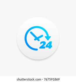 24 Hour Clock Support Service Icon Stock Vector (Royalty Free ...