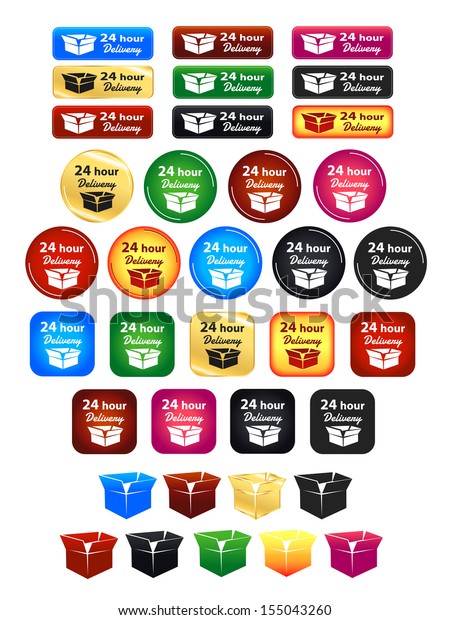 24 Hour Delivery Badges Stock Vector (Royalty Free) 155043260 ...