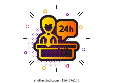 24 Hour Help Sign Halftone Circles Stock Vector (Royalty Free ...