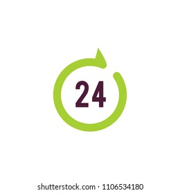 24 Hour Logo Icon Design Stock Vector (Royalty Free) 1106534180 ...