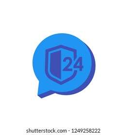 24 Hour Protection Vector Stock Vector (Royalty Free) 1249258222