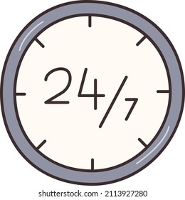 24 Hour Vector Illustration On Transparent Stock Vector (Royalty Free ...