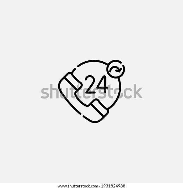 24 Hours Call Icon Sign Vectorsymbol Stock Vector (Royalty Free ...