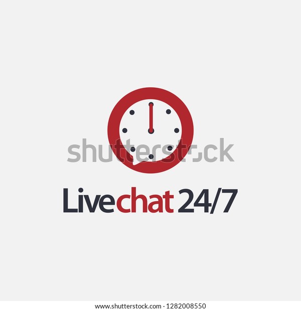 24 Hours Chat Logo Icon Vector Stock Vector (Royalty Free) 1282008550 ...