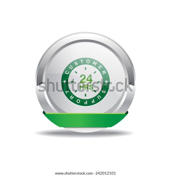 24 Hours Customer Support Green Vector Stock Vector (Royalty Free ...