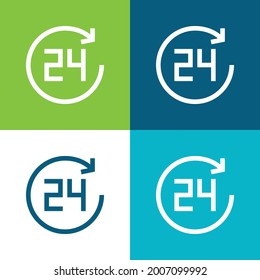 24 Hours Flat Four Color Minimal Stock Vector (Royalty Free) 2007099992 ...