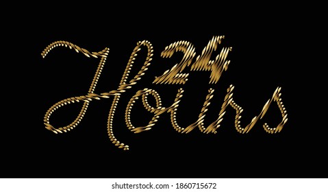 24 Hours Gold Calligraphic 3d Style Stock Vector (Royalty Free ...