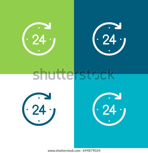 24 Hours Green Blue Material Color Stock Vector (Royalty Free ...