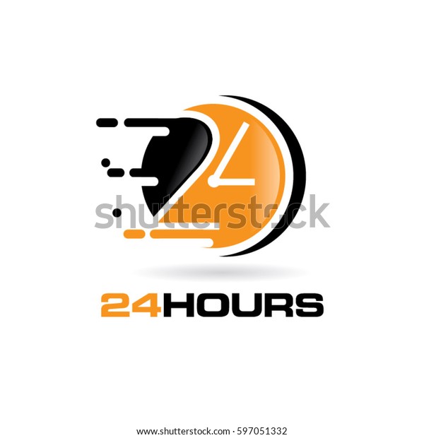24 Hours Logo Design Symbol Icon Stock Vector (Royalty Free) 597051332 ...