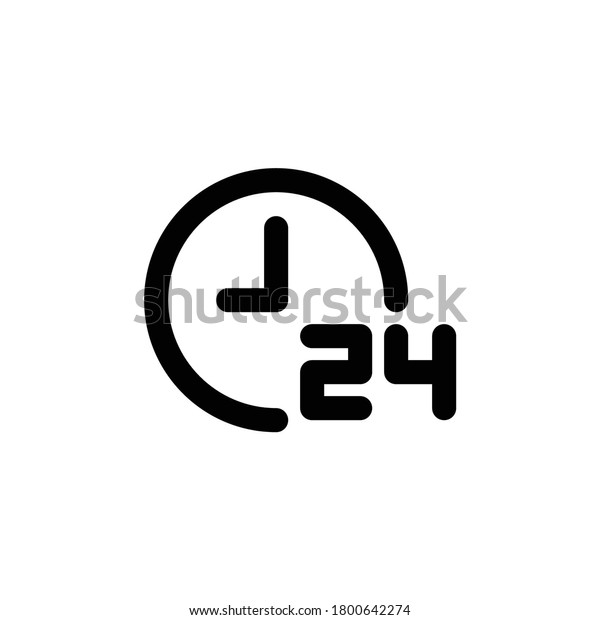 24 Hours Outline Icon Open 24 Stock Vector (Royalty Free) 1800642274 ...