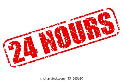 24 Hours Red Stamp Text On: vector de stock (libre de regalías ...
