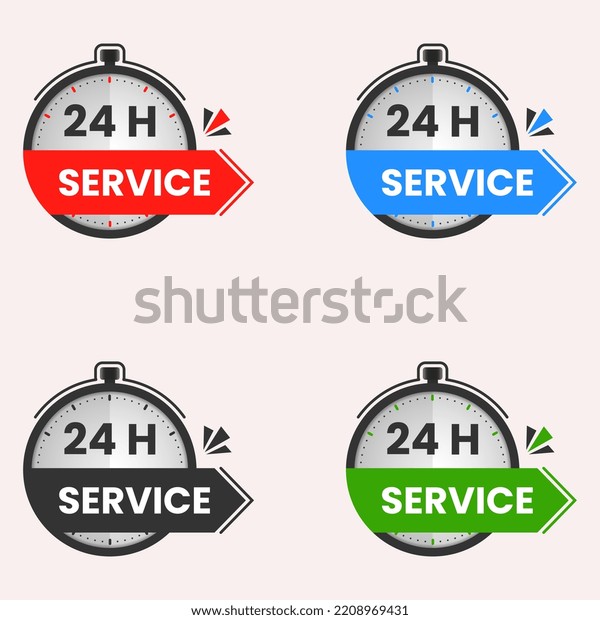 24 Hours Service Logo Vector Set Stock Vector (Royalty Free) 2208969431 ...