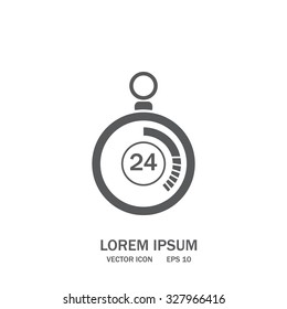 24 Hours Timer Sign Icon Stopwatch Stock Vector (Royalty Free ...