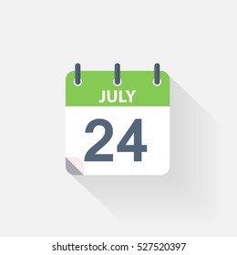 24 July Calendar Icon Stock Vector (Royalty Free) 527520397 | Shutterstock