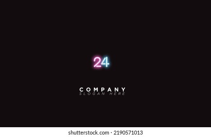 24 Neon Number Monogram Logo Stock Vector (Royalty Free) 2190571013 ...
