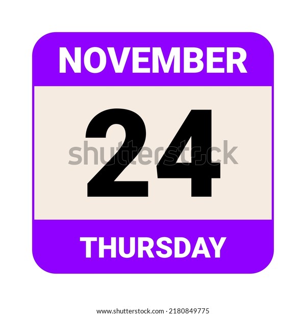 24 November Thursday Date Template Useful Stock Vector (Royalty Free ...