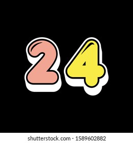 24 Number Bold Letter Digit Logo Stock Vector (Royalty Free) 1589602882 ...