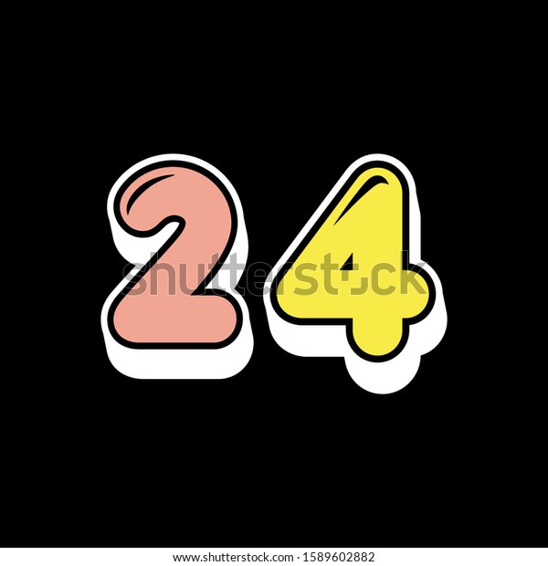 24 Number Bold Letter Digit Logo: เวกเตอร์สต็อก (ปลอดค่าลิขสิทธิ์ ...