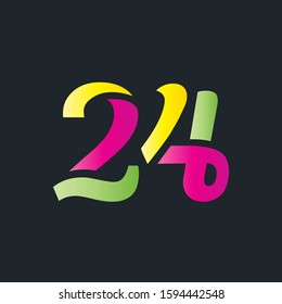 24 Number Logo Multicolor Letter Design Stock Vector (Royalty Free ...